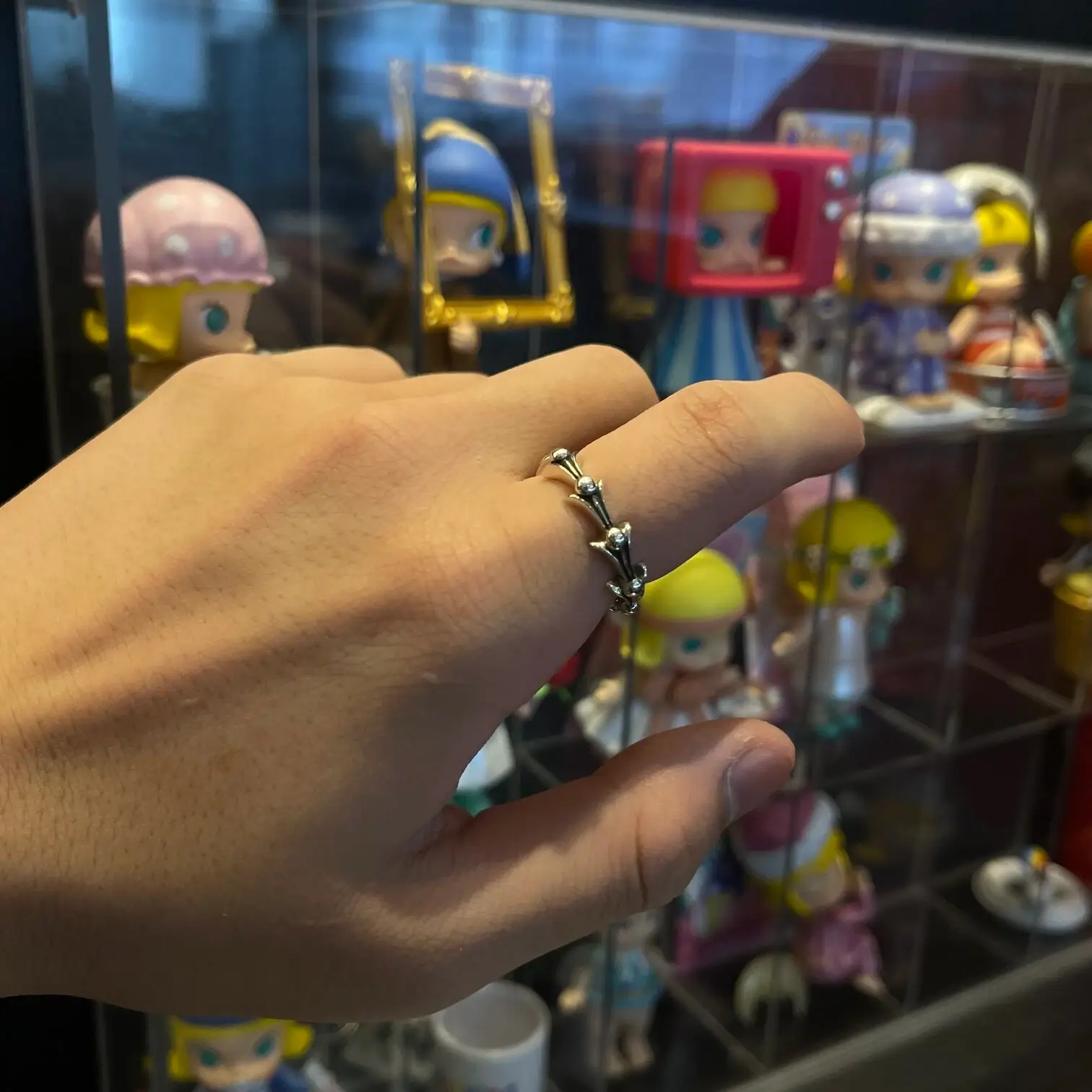 Chrome Hearts Silver Ring - Cross Tail Fishbone Ring